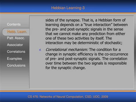 Ppt Wk7 Hebbian Learning Powerpoint Presentation Free Download