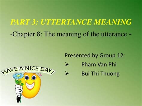 Semactics Utterance Meaning