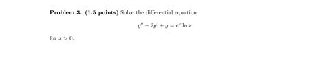 solved problem 3 1 5 ﻿points ﻿solve the differential
