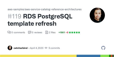 Rds Postgresql Template Refresh By Catcharbind · Pull Request 119 · Aws Samplesaws Service