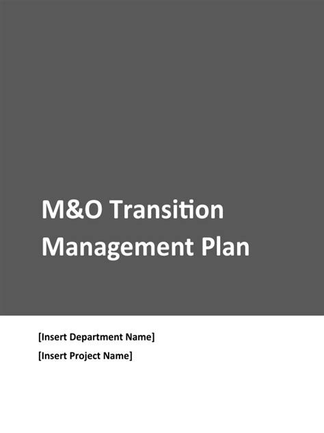 Mando Transition Management Plan Insert Department Name Insert Project Name Pdf Software