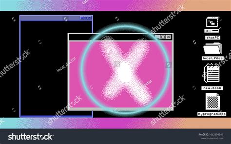Commandline Interface System Console Terminal Cyberpunk Stock Vector