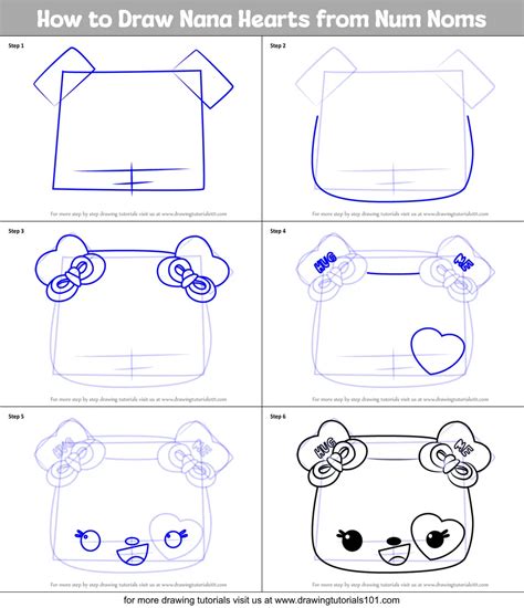 How To Draw Nana Hearts From Num Noms Num Noms Step By Step