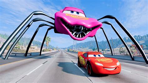 Giant Spider Mcqueen Eater Car Vs Lightning Mcqueen Escape From Monster