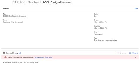 Coe Starter Kit Question Troubleshooting Flow Byodlconfigure Enviornment Is Meant To Be Off