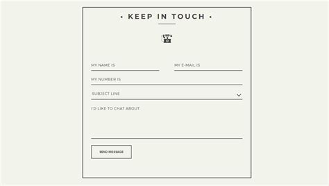 Vintage Inspired Contact Form