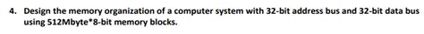 Solved Design The Memory Organization Of A Computer System