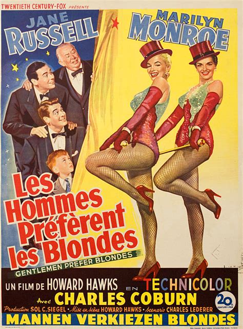 Gentlemen Prefer Blondes Original 1953 Belgian Movie Poster