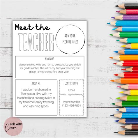 Editable Teacher Introduction Template For First Day Of School On Canva Etsy