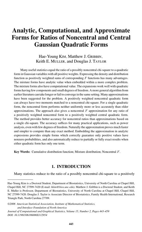 pdf analytic computational and approximate forms for ratios of