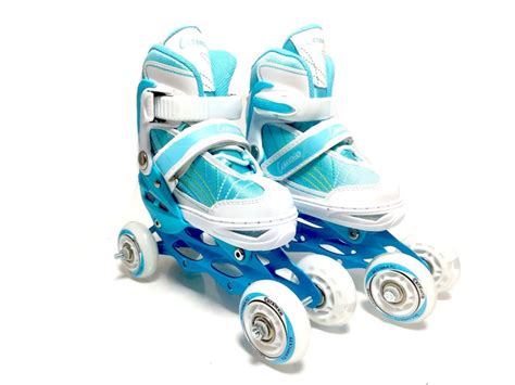 Детские Ролики для начинающих квады с защитой Caroman Sport бирюзовый ...
