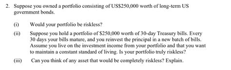 Solved Suppose You Owned A Portfolio Consisting Of Us