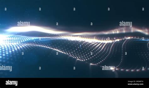 Abstract Glowing Waves From Particles And Dots Energy Magical Futuristic Hi Tech Abstract