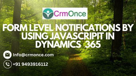 Set Form Level Notification While Saving The Form In Dynamics 365 Crmonce