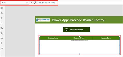 Power Apps Barcode Reader Control