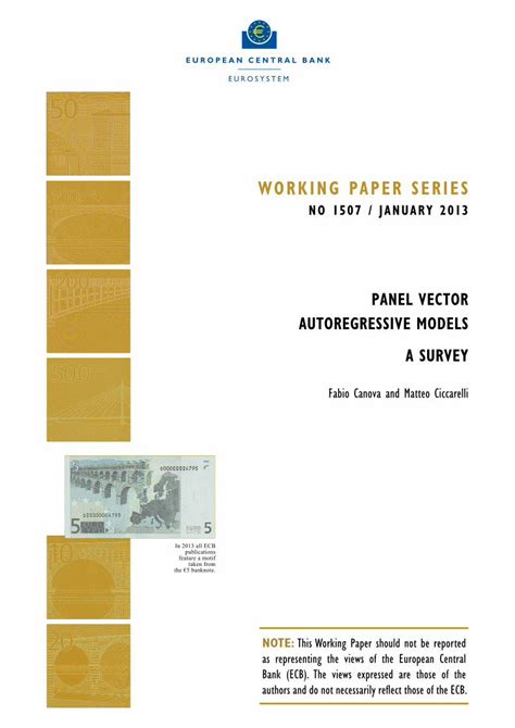 Pdf Panel Vector Autoregressive Models A Survey European Central