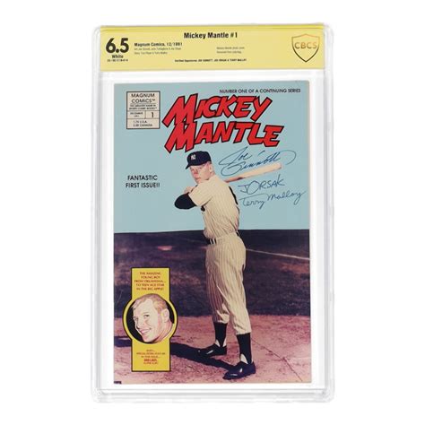 Joe Sinnott Joe Orsak And Terry Malloy Signed 1991 Mickey Mantle Issue