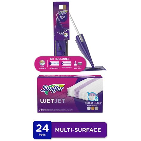 Swiffer Wetjet Mop Starter Kit And Swiffer Wetjet Multi Surface Mopping