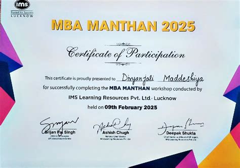 Professionaldevelopment Mbamanthan Imslucknow Divyanjali Maddheshiya