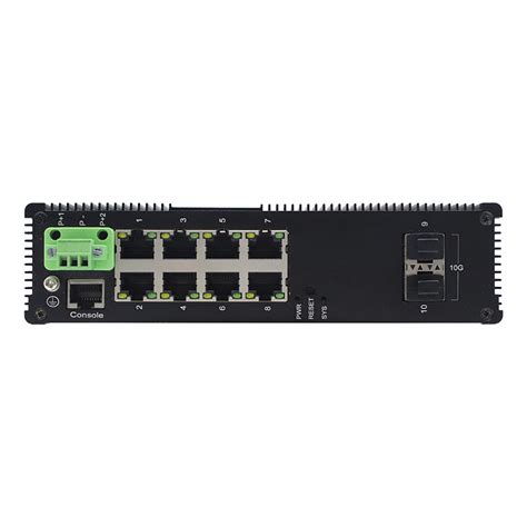 China 10 Port Managed Industrial Ethernet Switch With 8 10 100 1000Base T X Port And 2 10G SFP