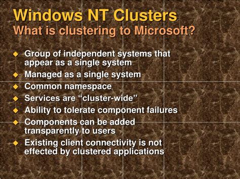 ppt clustering technology in windows nt server enterprise edition