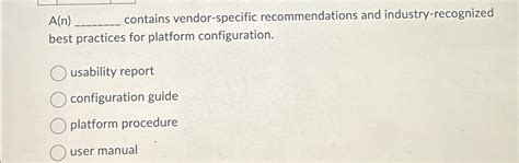 solved a n ﻿contains vendor specific recommendations and