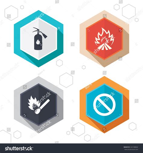 Hexagon Buttons Fire Flame Icons Fire เวกเตอร์สต็อก ปลอดค่าลิขสิทธิ์ 322188842 Shutterstock