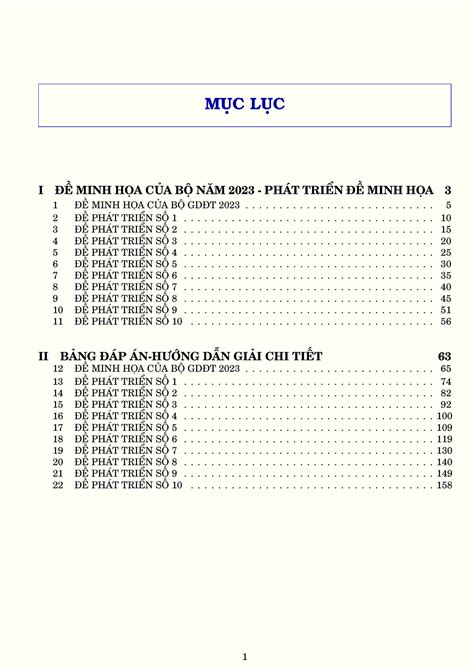MH THI TO N PH T TRI N FILE PDF MỤC LỤC I ĐỀ MINH HỌA CỦA BỘ NĂM PHÁT