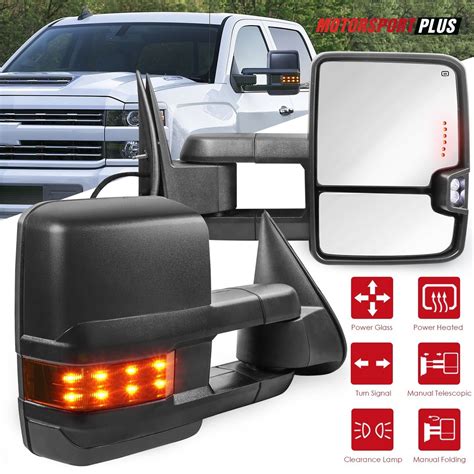 2013 Gmc Sierra Towing Mirrors Amber Led Signal Powerheated Towing