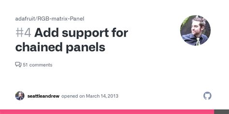 Add Support For Chained Panels Issue 4 Adafruit RGB Matrix Panel GitHub