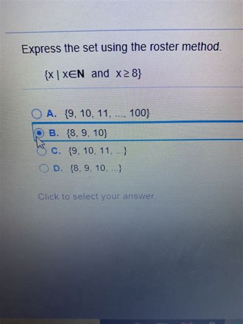 Solved Express The Set Using The Roster Method X Xen