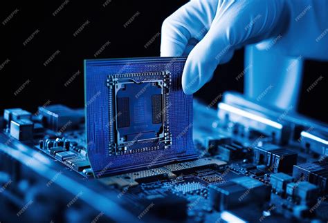 Premium Photo Engineer Repairman Computer Unloads Cpu Microprocessor To Motherboard Socket