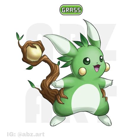 I Designed A Grass Type Pikachu 317 Pokemon