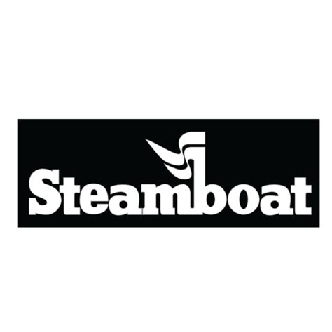 Steamboat Blackwhite Logo Sticker 475 X 175