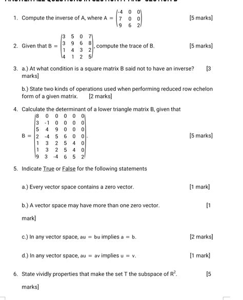 Solved Compute The Inverse Of A Where A Chegg