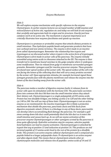 Enzyme Mechanism Lecture Notes WK Enzyme Mechanism Slide We Will Explore Enzyme
