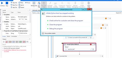 Erro Getting In Invoke Python Method Something Else Uipath