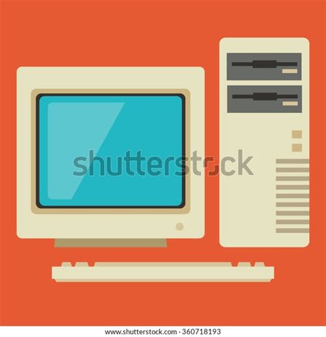 Vintage Personal Computer Keyboard Vector Illustration Stock Vector Royalty Free 360718193