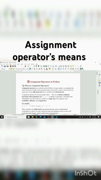 Assignment Operators Meaning In Python Pythonforbeginners Python Pythoncoding