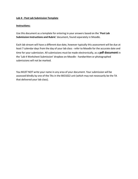 Lab 4 Post Lab Submission Task Bio1022 Life On Earth Monash