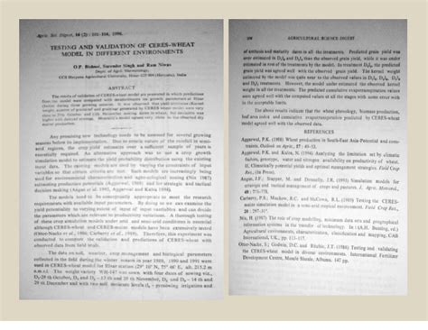 Pdf Testing And Validation Of Ceres Wheat Model In Different Environments