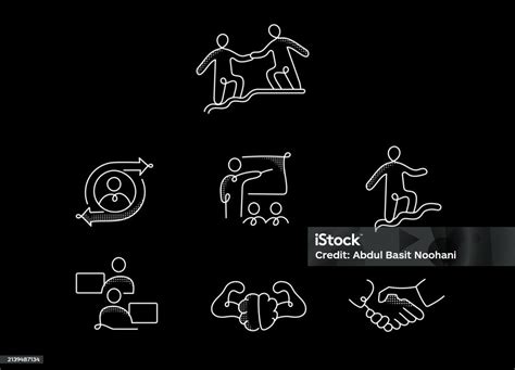 개인화된 지도 기술 개발 및 전문적인 성장 기회를 상징하는 멘토링 및 코칭 아이콘으로 개인에게 권한을 부여하고 성공과 성취를 촉진합니다 0명에 대한 스톡 벡터 아트 및 기타