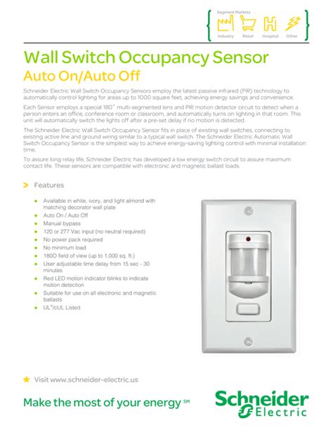 Wall Switch Occupancy Sensor