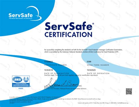 Servsafe Certification Pdf Qualifications