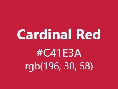 Cardinal Red Color Code Hex Code And Rgb Code Values Color Code Palette