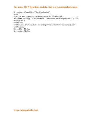 Qtp Word Methods PDF