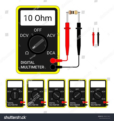 Digital Multimeter Electrical Measuring Instrument Voltage Stock Vector