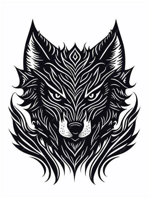 터 부족 ⁇ 대 머리 실루 ⁇ 신화 로고 단색 디자인 스타일 예술 작품 일러스트레이션 프리미엄 벡터