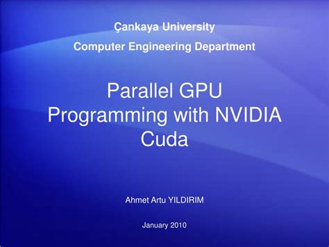 Ppt Parallel Gpu Programming With Nvidia Cuda Powerpoint Presentation