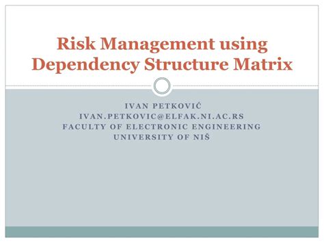 ppt risk management using dependency structure matrix powerpoint